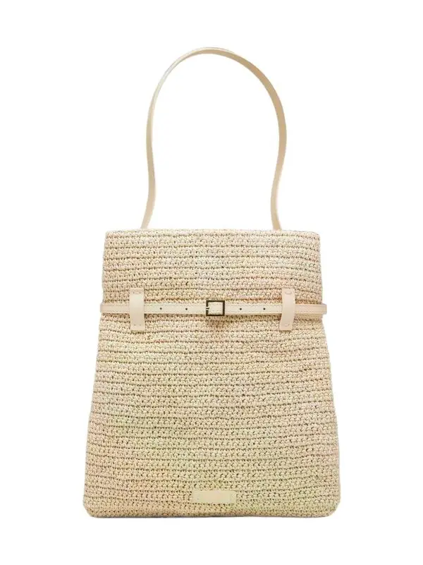 Manu Atelier Crochet Leather Tote Bag - Neutrals