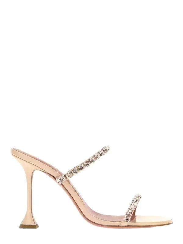 Amina Muaddi Gigi Crystal-embellished Sandals - Gold