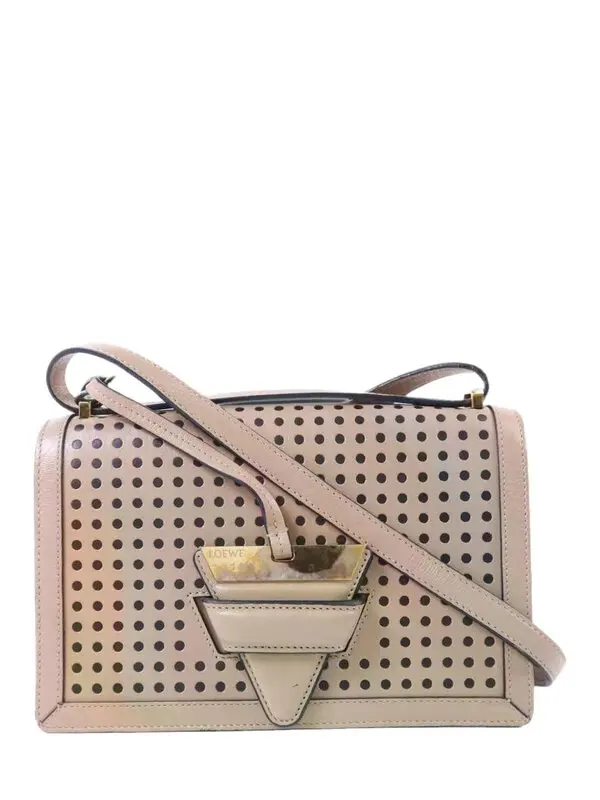 Loewe Barcelona Perforated Shoulder Bag - Neutrals