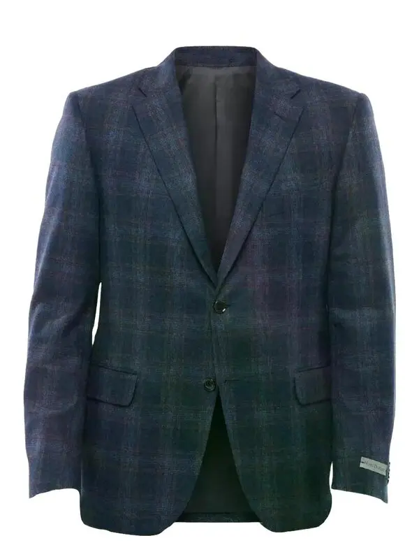 Corneliani Check-pattern Single-breasted Blazer - Blue