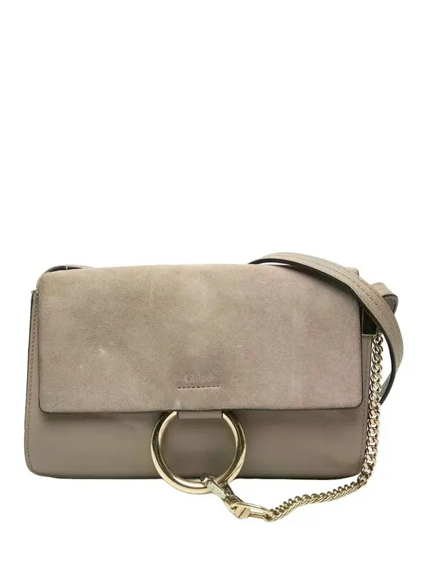 Chloé Small Suede And Calfskin Crossbody Bag - Brown