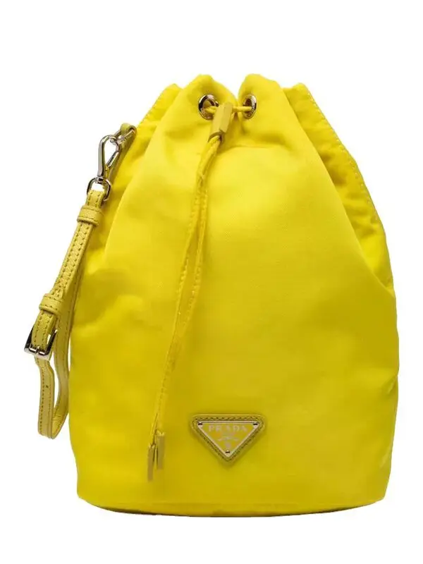 Prada Tessuto Drawstring Pouch - Yellow