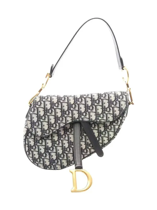 Dior Oblique Canvas Saddle Bag Shoulder Bag - Blue