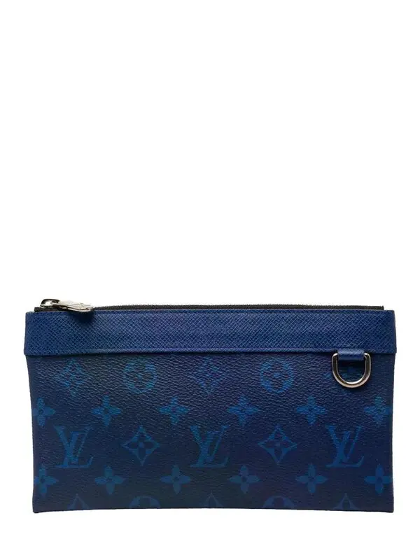LOUIS VUITTON Monogram Taigarama Pochette Discovery Pm Clutch Bag - Blue