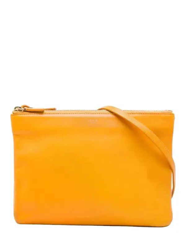 Celine Large Lambskin Trio Crossbody Bag - Orange