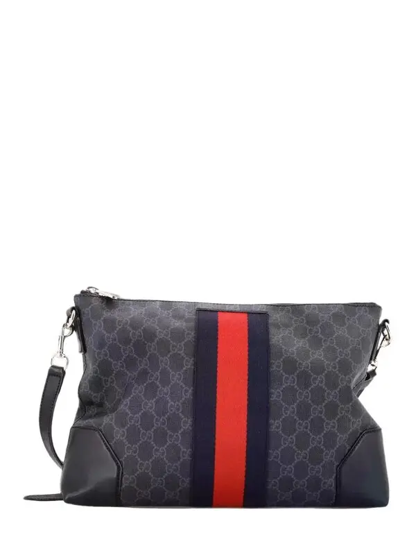 Gucci Gg Coated Canvas Medium Messenger Bag - Black