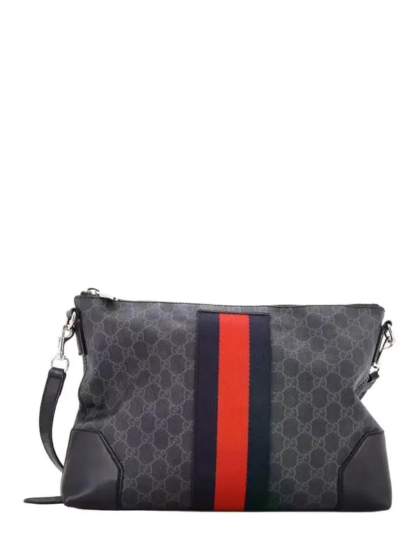 Gucci Gg Coated Canvas Medium Messenger Bag - Black