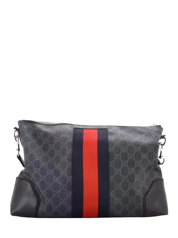 Gucci Gg Coated Canvas Medium Messenger Bag - Black