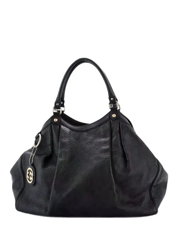 Gucci Sukey Ssima Leather Large Tote Bag - Black