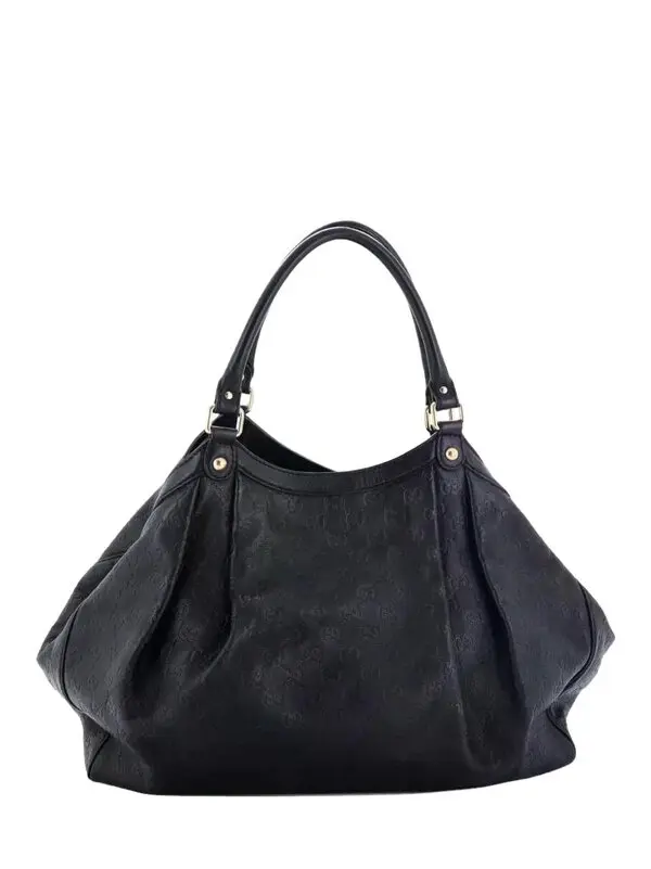 Gucci Sukey Ssima Leather Large Tote Bag - Black