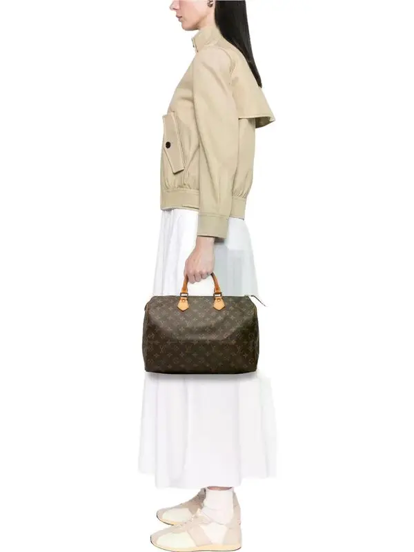 LOUIS VUITTON Monogram Speedy 35 Boston Bag - Brown