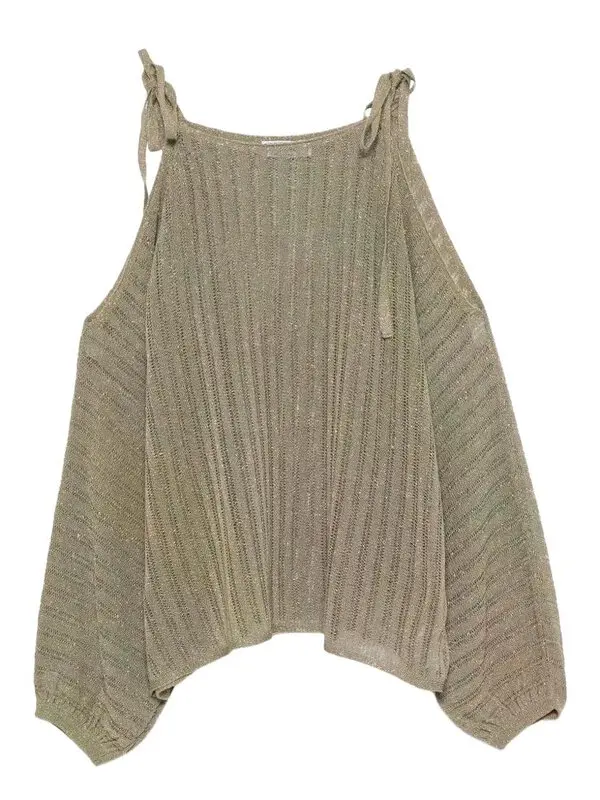 JIJIL Metallic Effect Cold-shoulder Jumper - Green