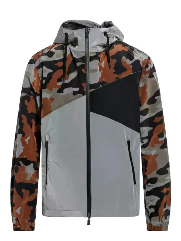 Herno Camouflage Print Hooded Jacket - Grey