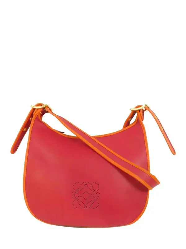 Loewe Perforated Logo Shoulder Bag - Red