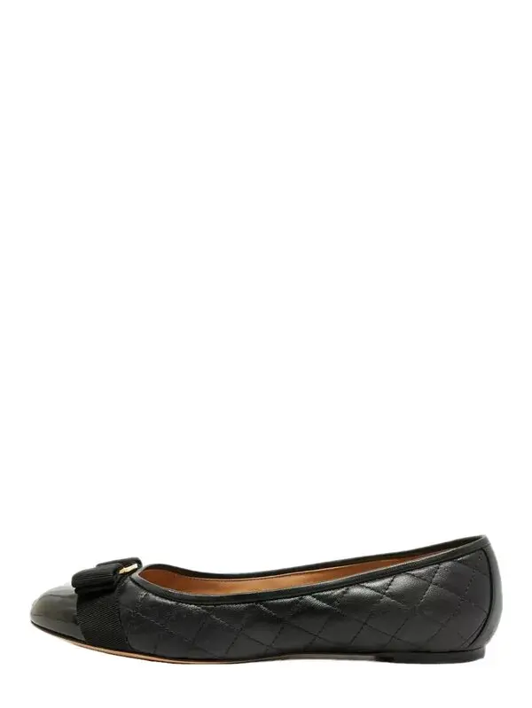 FERRAGAMO Varina Quilted Ballet Flats - Black