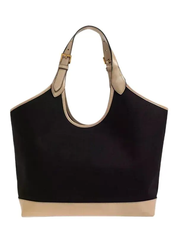 Versace Medusa Head Appliqué Canvas Tote Bag - Black