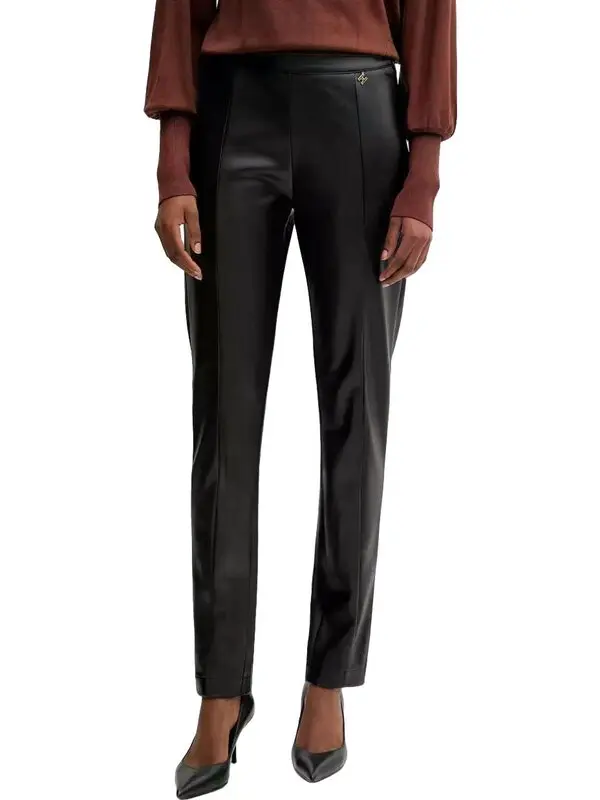SILVIAN HEACH Logo Plaque Slim-fit Trousers - Black