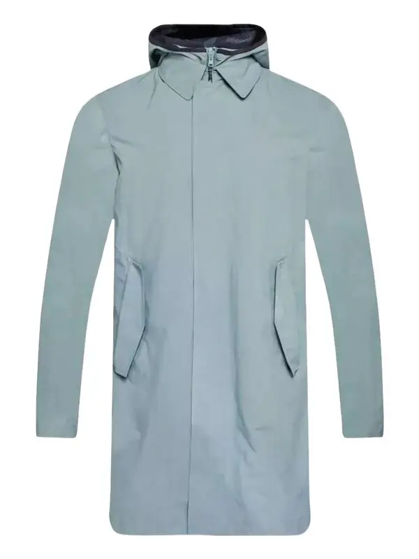 Herno Hooded Concealed-fastening Coat - Blue