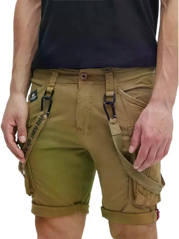 Alpha Industries Utility Logo-patch Cargo Shorts - Green