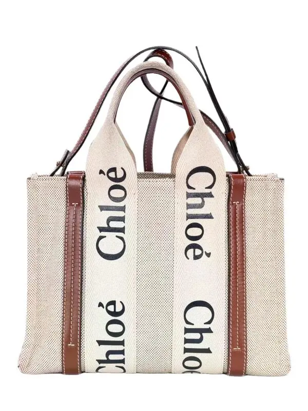 Chloé Woody Logo-strap Tote Bag - Neutrals