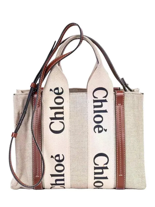 Chloé Woody Logo-strap Tote Bag - Neutrals