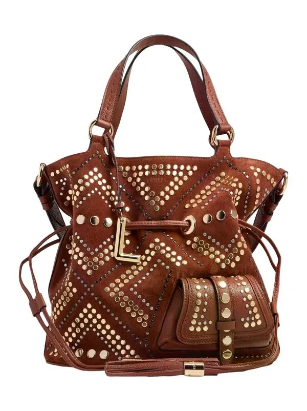 LANCEL Medium Premier Flirt Studded Bucket Bag - Brown