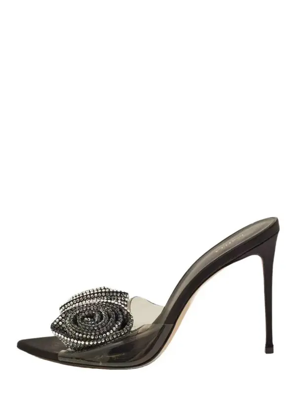 LE SILLA Crystal Embellished Stiletto Slide Sandals - Black