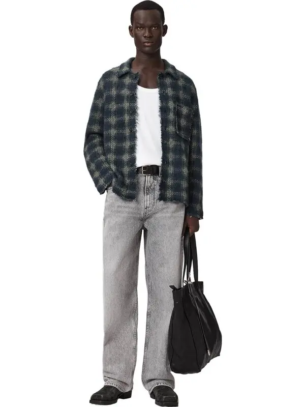 ALLSAINTS Wool Blend Button Down Cardigan - Blue