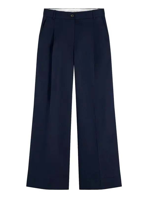 Tommy Hilfiger Chino Dressing Wide Leg Trousers - Blue
