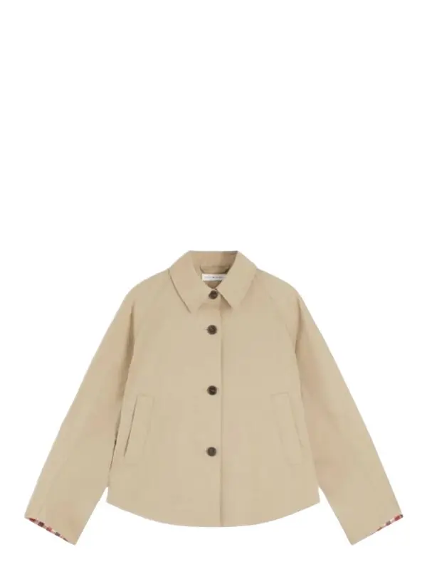 Tommy Hilfiger Cropped Cotton Jacket - Brown