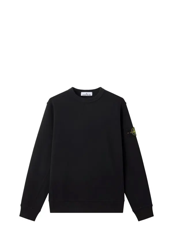 Stone Island Crewneck Sweatshirt With Logo Detail - Black
