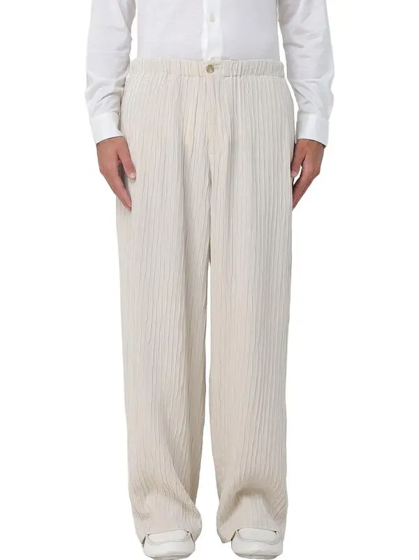 Emporio Armani High-waisted Wide-leg Palazzo Trousers - Beige