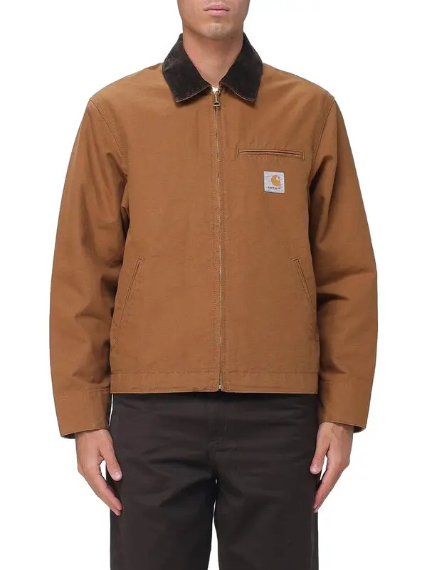 Carhartt Work In Progress Organic Cotton Canvas Detroit Jacket With Velvet Collar - Brown