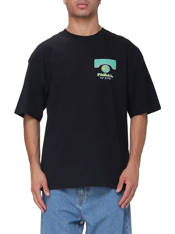 Carhartt Work In Progress Cotton T-shirt With Graphic Print And Contrast Logo - Black