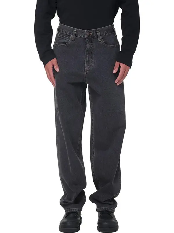 Emporio Armani Mid-rise Straight Fit Jeans In Stretch Cotton Denim - Grey