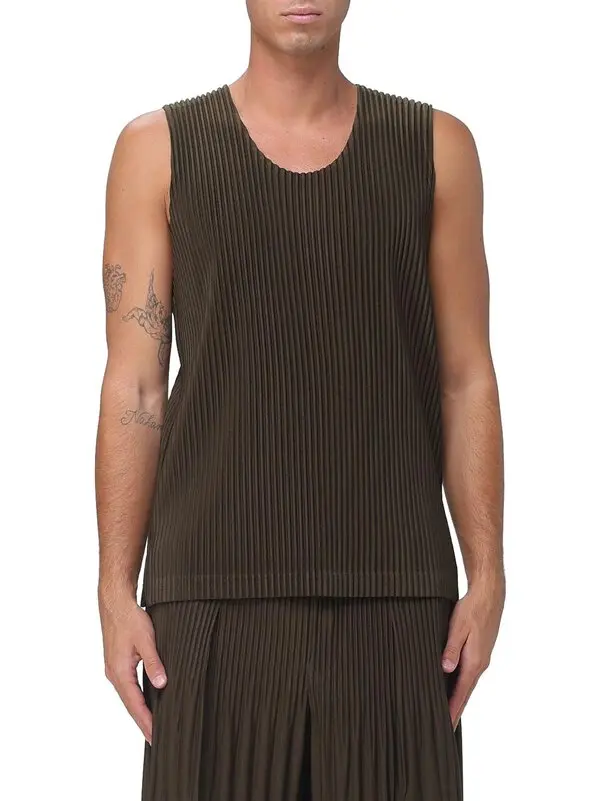 Issey Miyake Homme Plissé Sleeveless Top - Brown