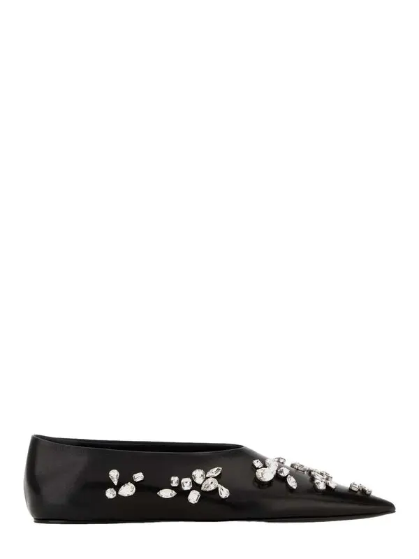 JIL SANDER Embellished Ballet Flats - Black