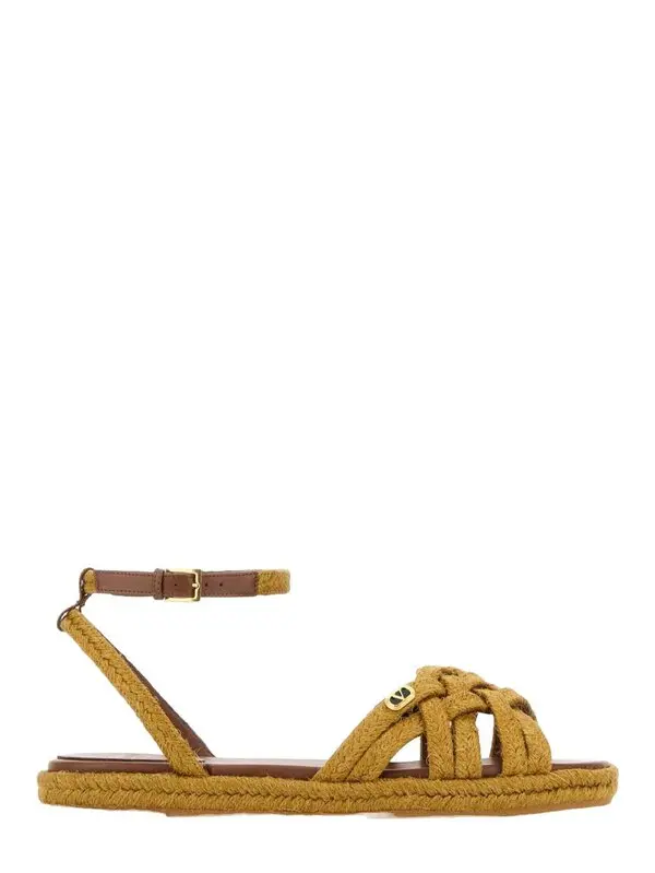 Valentino Garavani Braided Heeled Sandals - Mustard