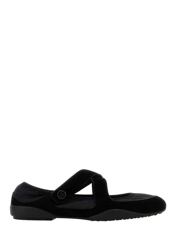 Tory Burch Suede Mary Jane Flats - Black