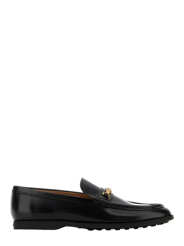TOD'S Leather Horsebit Loafers - Black