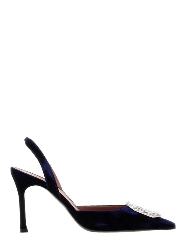 Amina Muaddi Slingback Pumps With Embellished Detail - Blue
