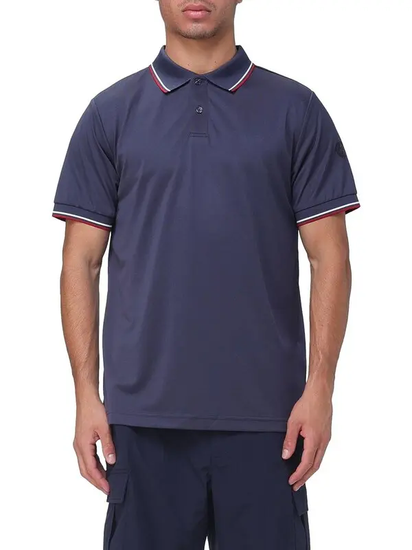 SAVE THE DUCK Short-sleeved Technical Jersey Polo Shirt With A Contrasting Logo - Navy