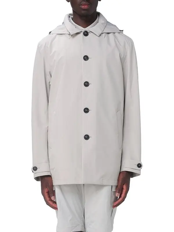 SAVE THE DUCK Short Technical Fabric Raincoat With Removable Hood - Beige