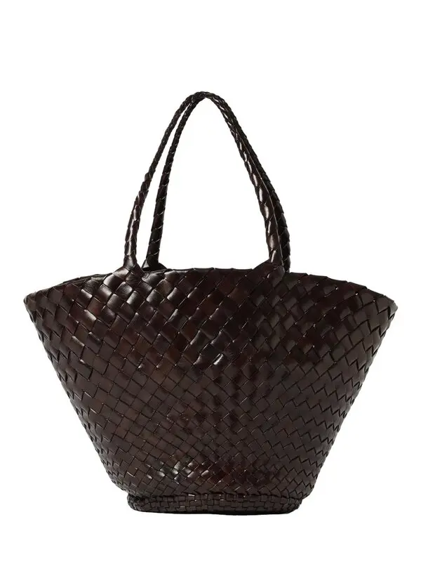 Dragon Diffusion Woven Leather Shoulder Bag - Burnt