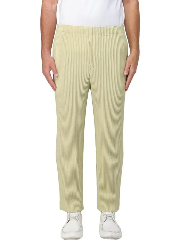 Issey Miyake Homme Plissé Pleated Slim Fit Trousers - Green