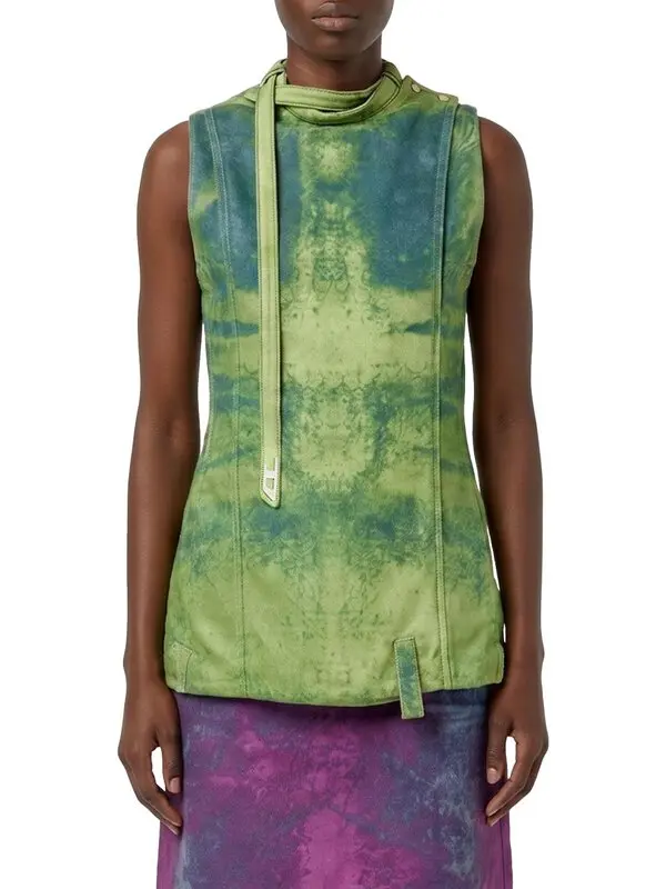 DIESEL® Sleeveless Tie-dye Top - Green