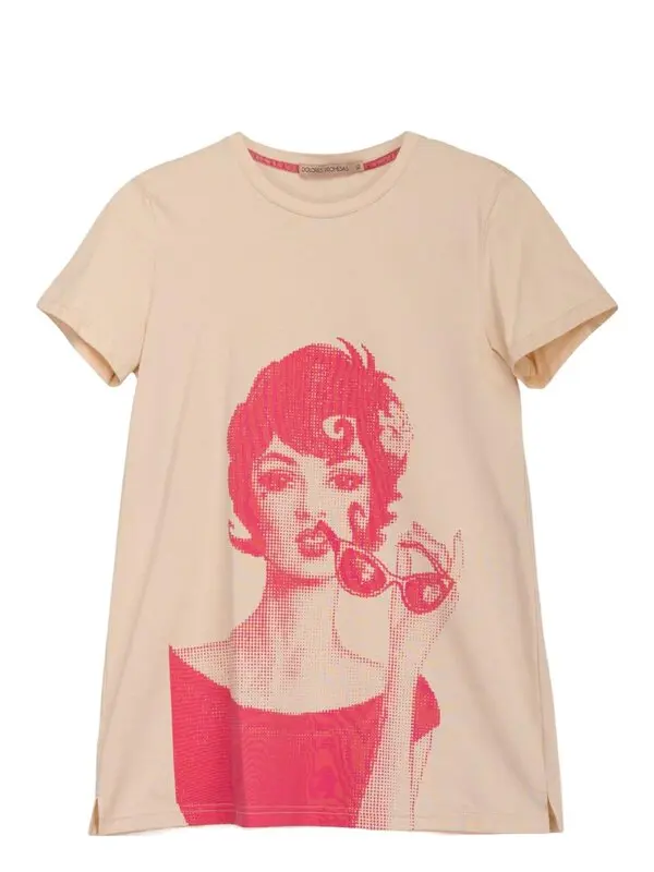 Dolores Promesas Cotton T-shirt With Graphic Print - Brown