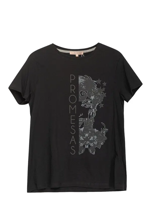 Dolores Promesas Graphic Print Cotton T-shirt - Black
