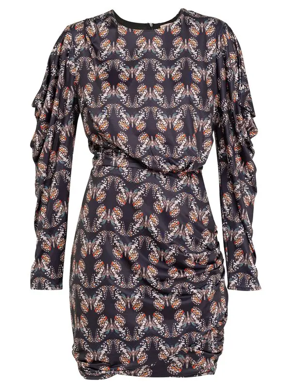 Dolores Promesas Butterflies Print Mini Dress - Black