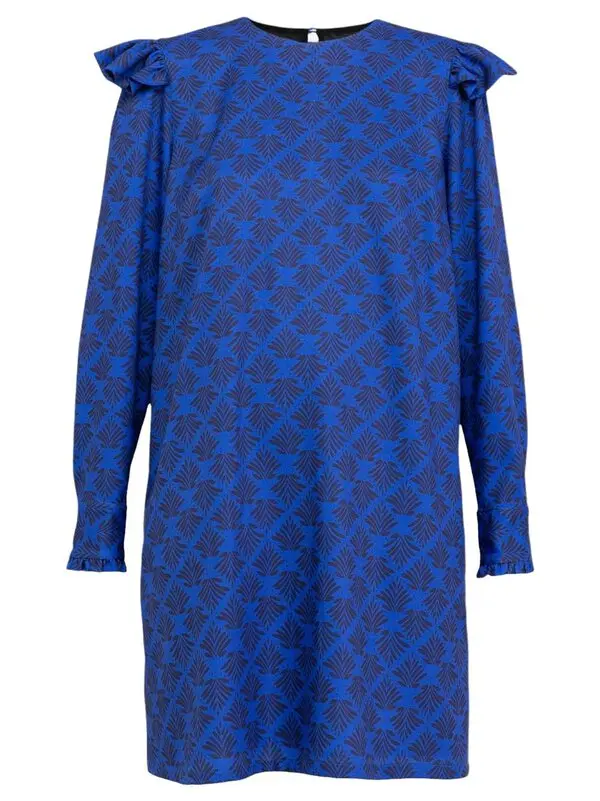 Dolores Promesas Printed Ruffled Dress - Blue